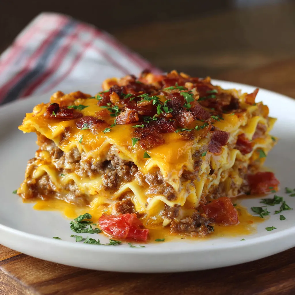 8-Steps Bacon Cheeseburger Lasagna Recipe – Ultimate Comfort